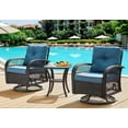 Techmilly 3-Piece Outdoor Patio Set, Swivel Gliders Rocker, Wicker ...