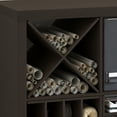 Furinno CUBICLE X-Shelf Cube Organizer 3-Shelf Accessory Black Dark Oak ...