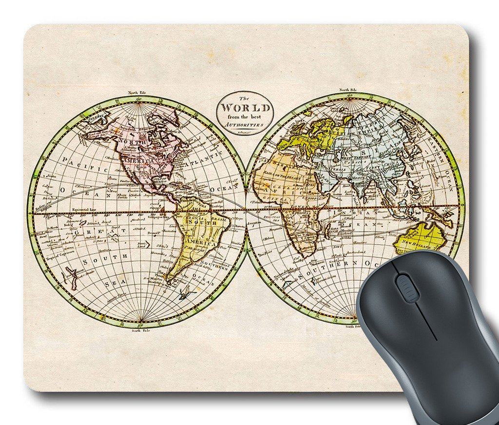GCKG World Map Mouse Pad Personalized Unique Rectangle Gaming Mousepad ...