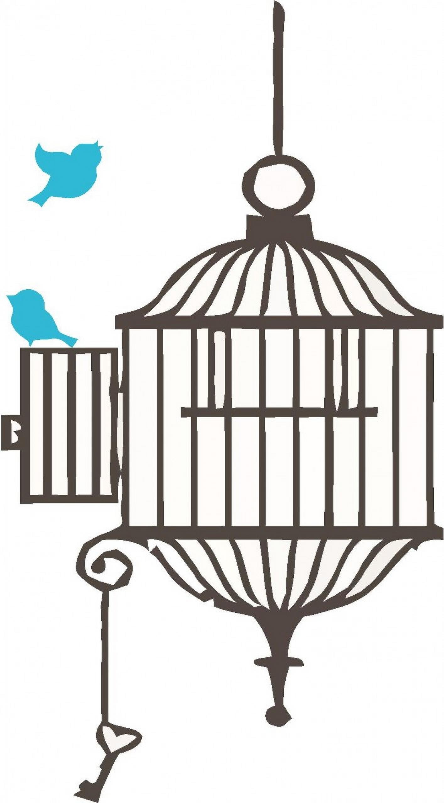 Wall Decal Bird In A Cage Bird Eagle Parrots Hummingbird Sparrow Worm ...