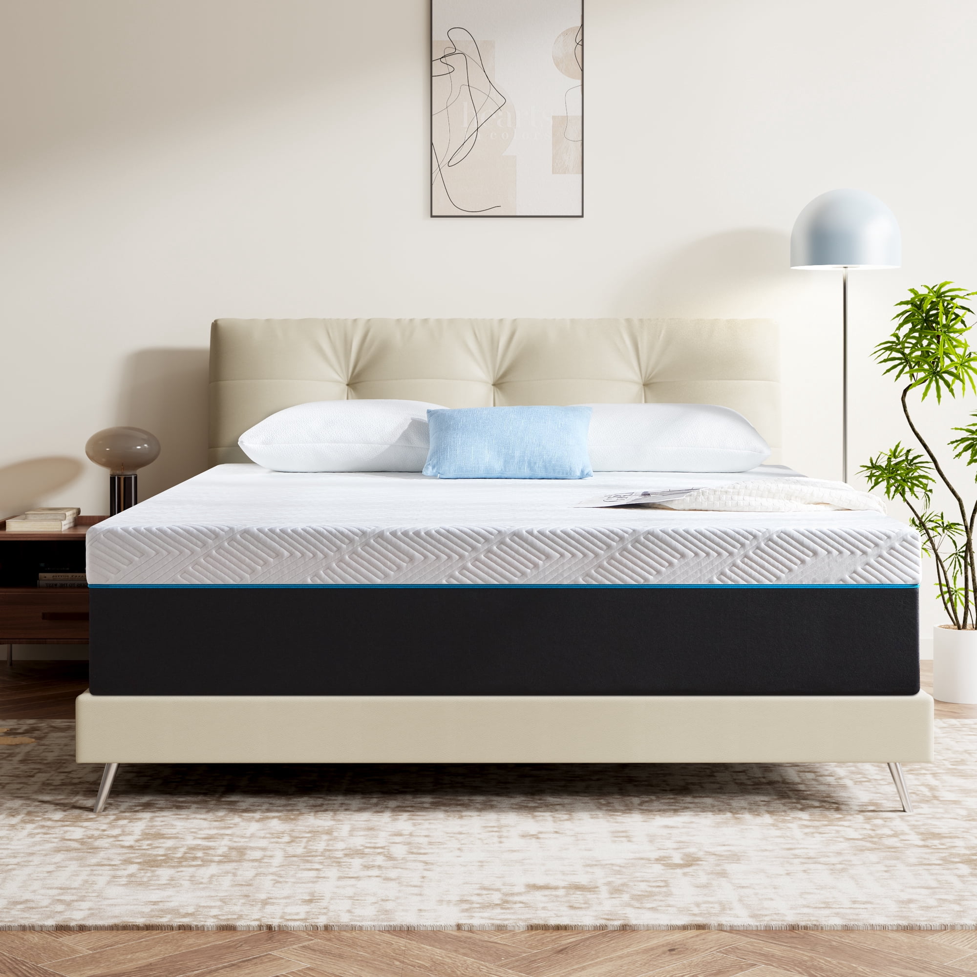 Queen Mattress, Lecuneey 10" Gel Memory Foam Mattress with CertiPUR-US ...
