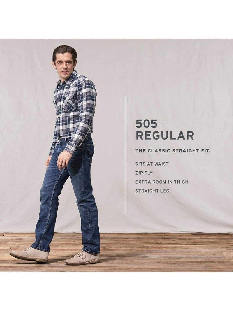 Levis Mens 505 Regular Fit Jeans Regular 38W x 29L Fremont Drop