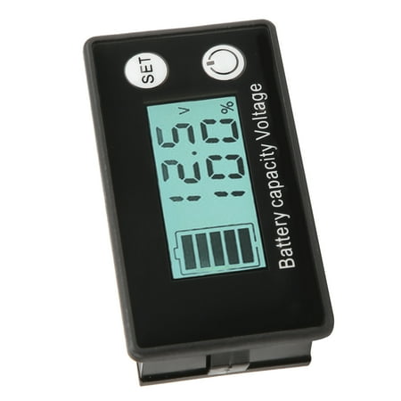 Battery Tester, Compact 2-Wire Percentage Battery Voltage Meter LCD For ...