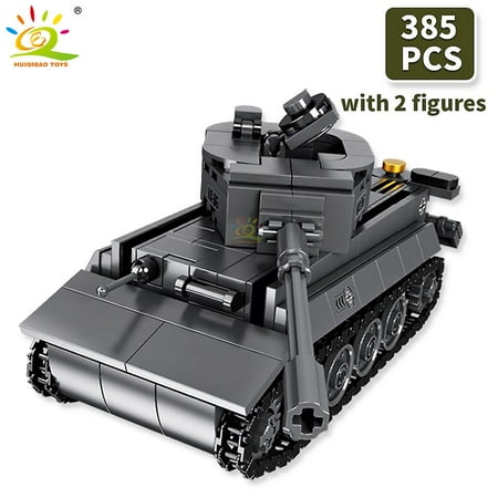 Military Ww2 Main Battle Tiger Tank Building Blocks With 2 Army Soldier ...