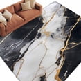 Area Rug for Living Room, Marble Black Non-Slip Indoor Large Carpet for ...