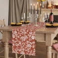 Botanical Rose Burlap Cotton Table Runner 13x70 Inches Long, Vintage ...