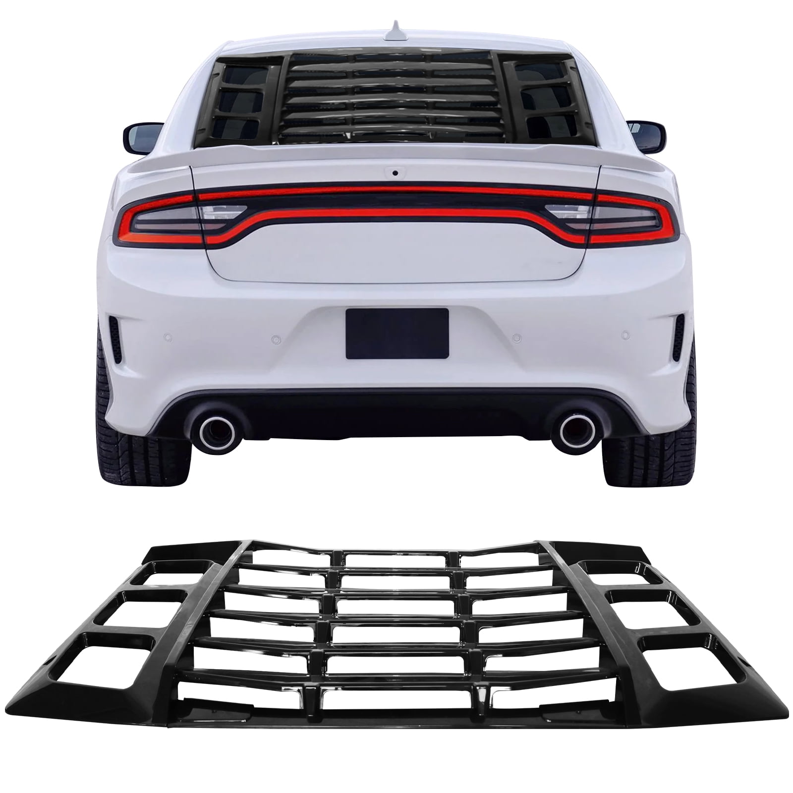 Ikon Motorsports Rear Window Louver Compatible With 2011-2023 Dodge ...