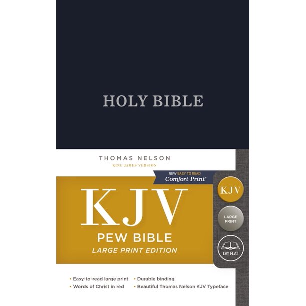 KJV, Pew Bible, Large Print, Hardcover, Blue, Red Letter Edition ...