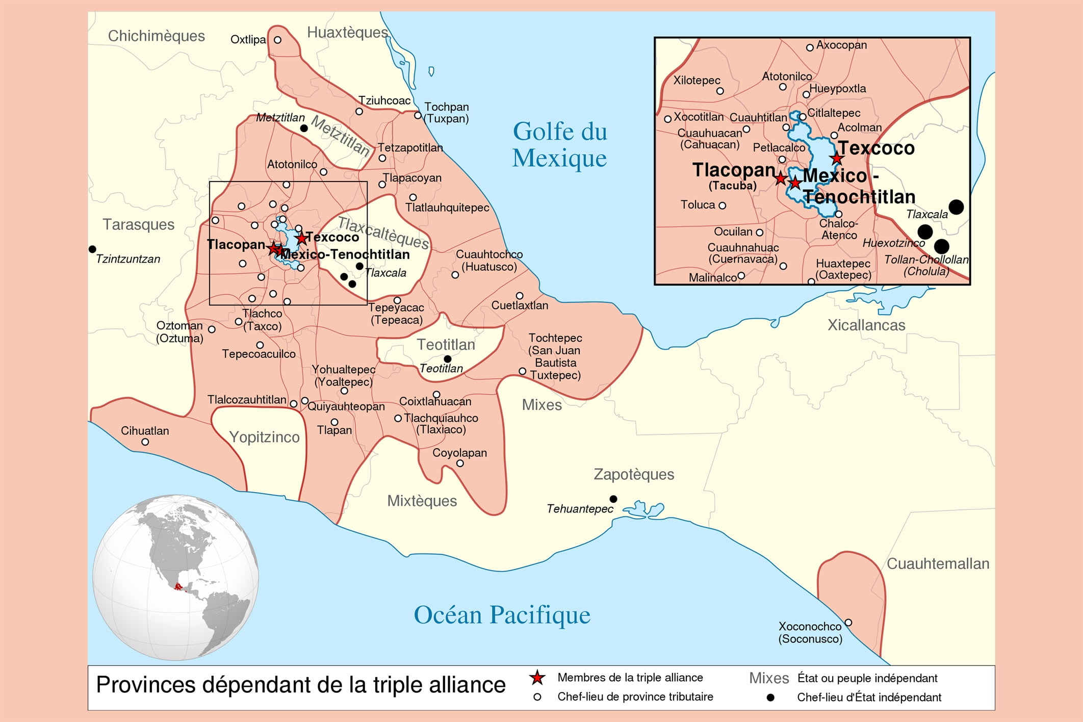 24x36 gallery poster, Map of Maximum extent of the Aztec Empire ...