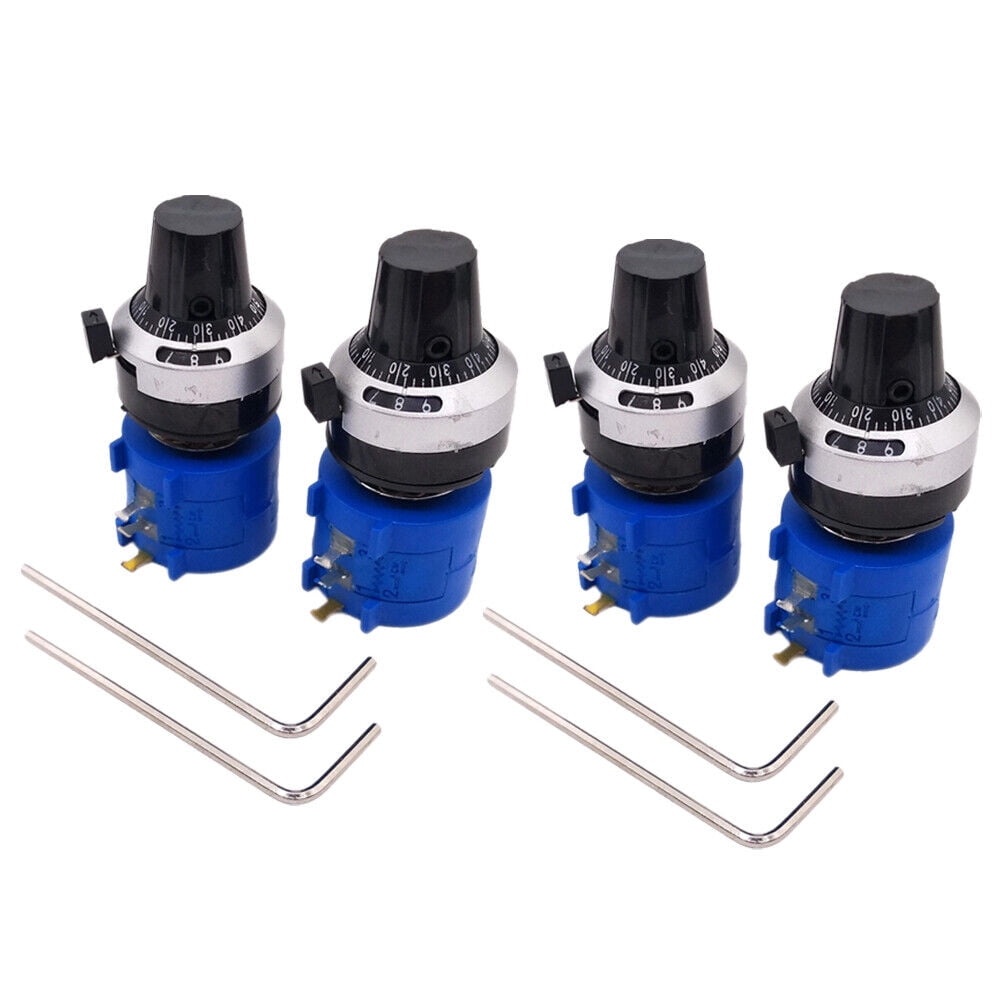 4 Sets 5K Ohm 3590S Potentiometer 10 Turn Counting Dial Rotary Knob US ...