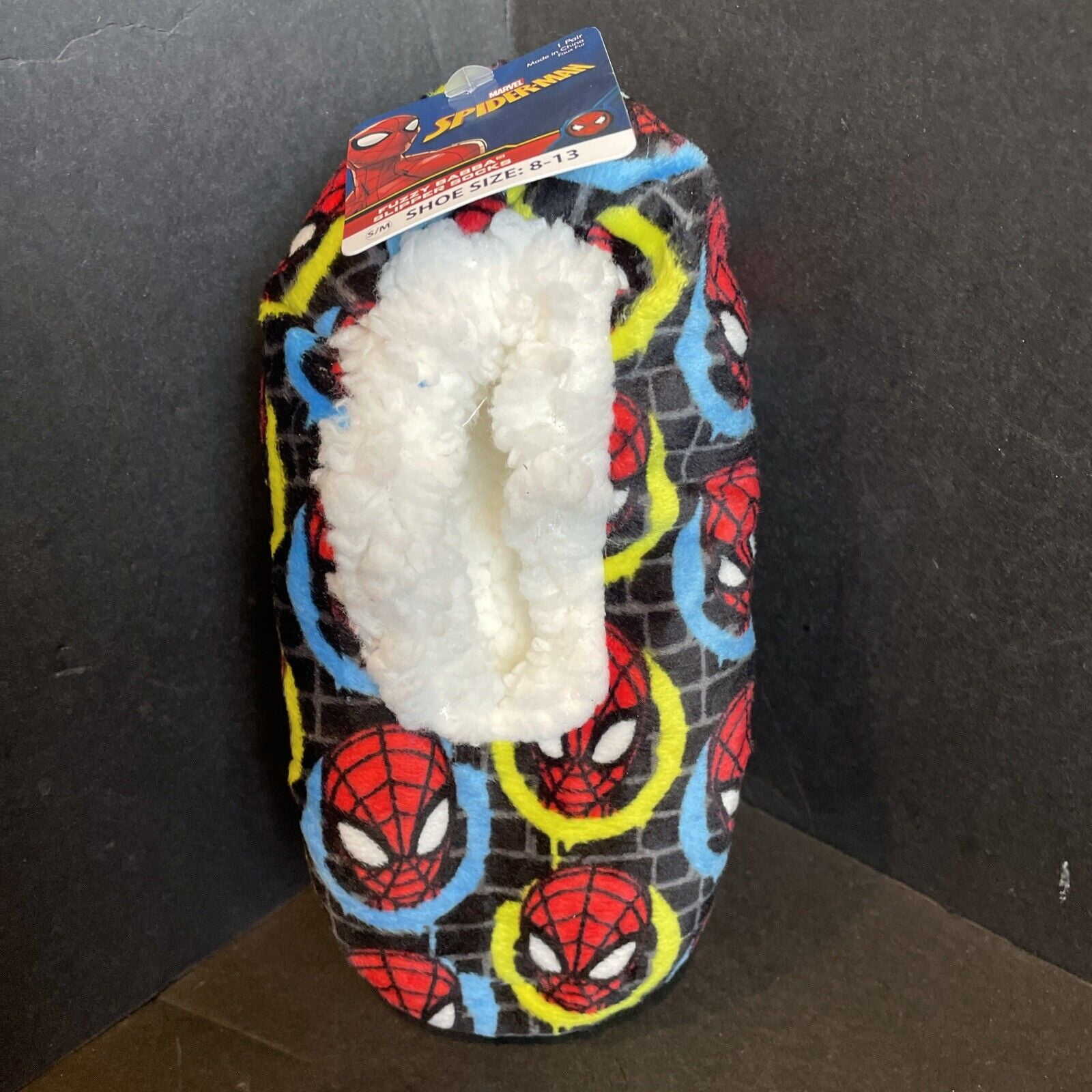 Spider-Man Boys Print Slippers with Faux Sherpa Lining - Walmart.com