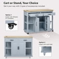 AUU 47-Inch Kitchen Island with Extendable Dining Table – Rubber Wood ...