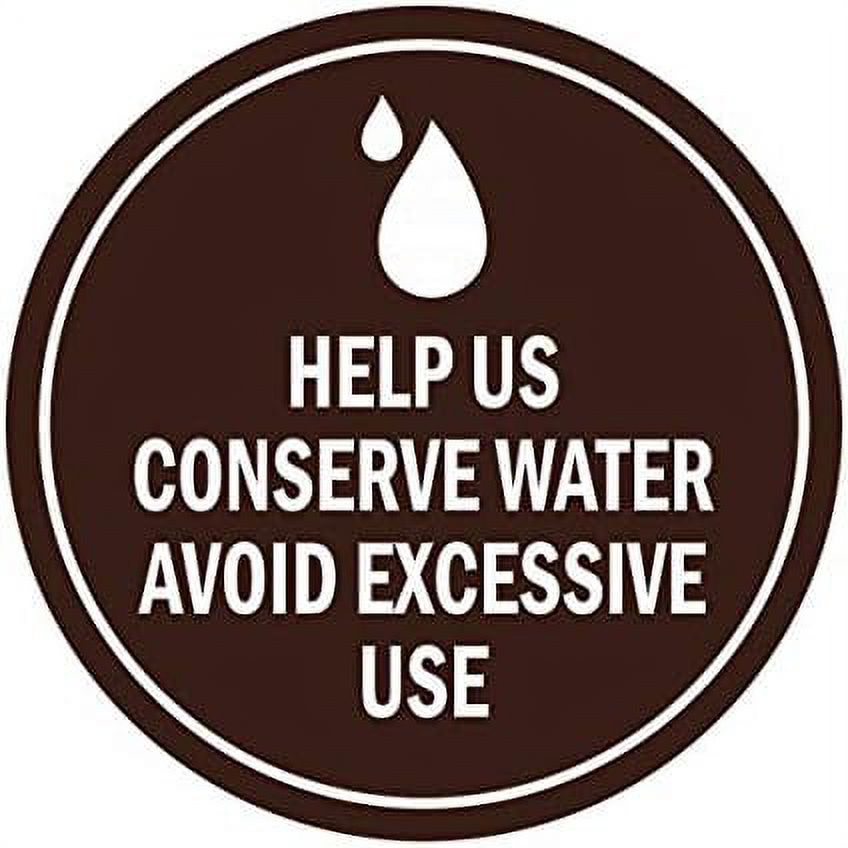 circle help us conserve water avoid excessive use sign (dark brown ...