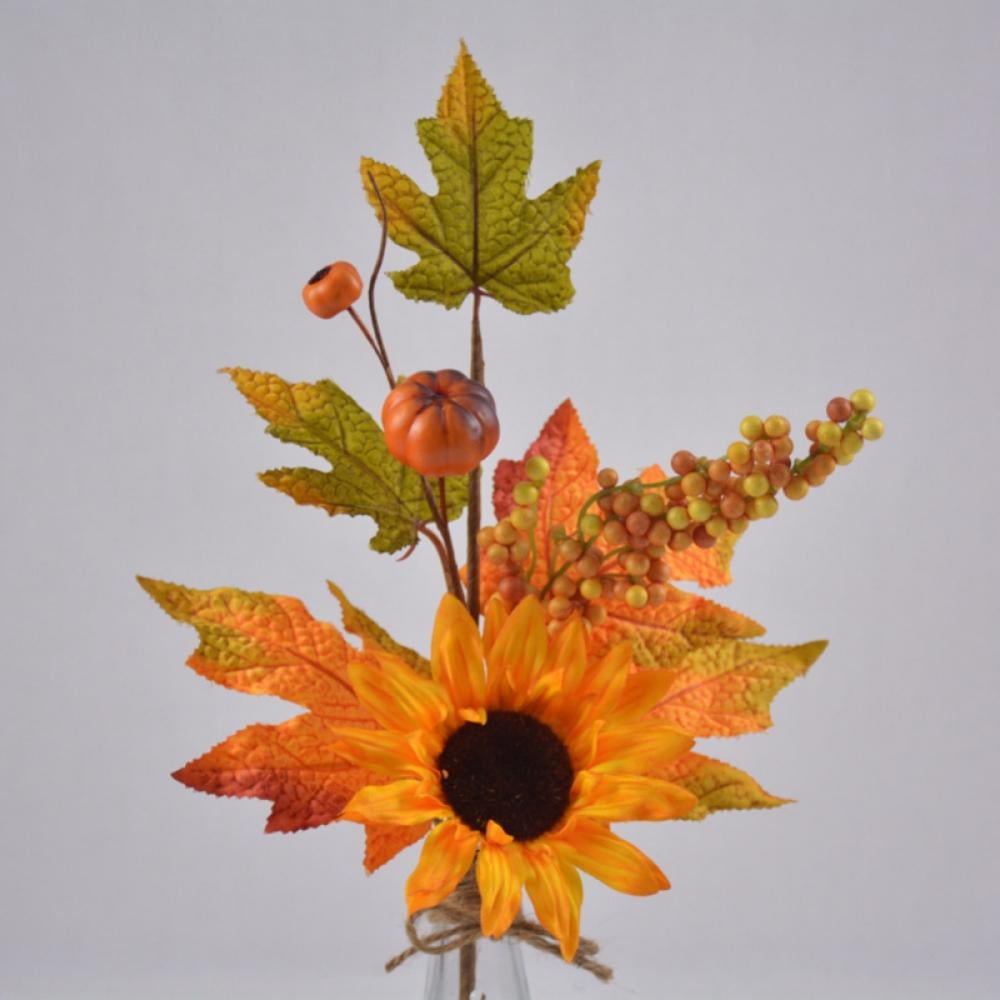 Craft Supplies & Tools Silk Floral Stems Fall Leaves Fall Sunflower ...