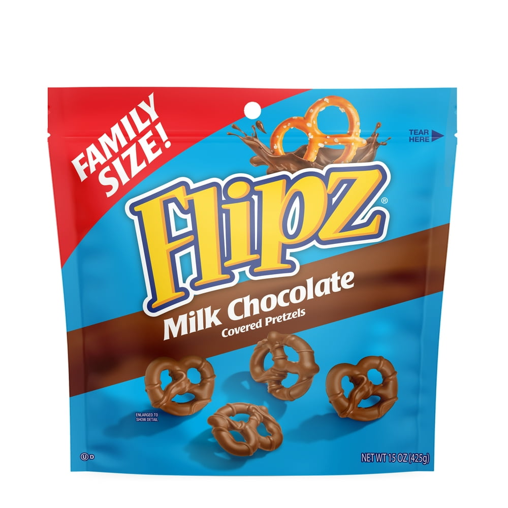 Flipz Milk Chocolate Covered Pretzels, Family Size, 15 Oz. - Walmart ...