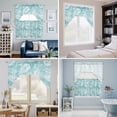 Aquatic Fronds Swag Curtains Valance and Tier Set, Turquoise Teal Leaf ...