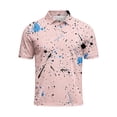 Dolkfu Short Sleeve Golf Shirts for Men Pink Collared Button Refreshing ...