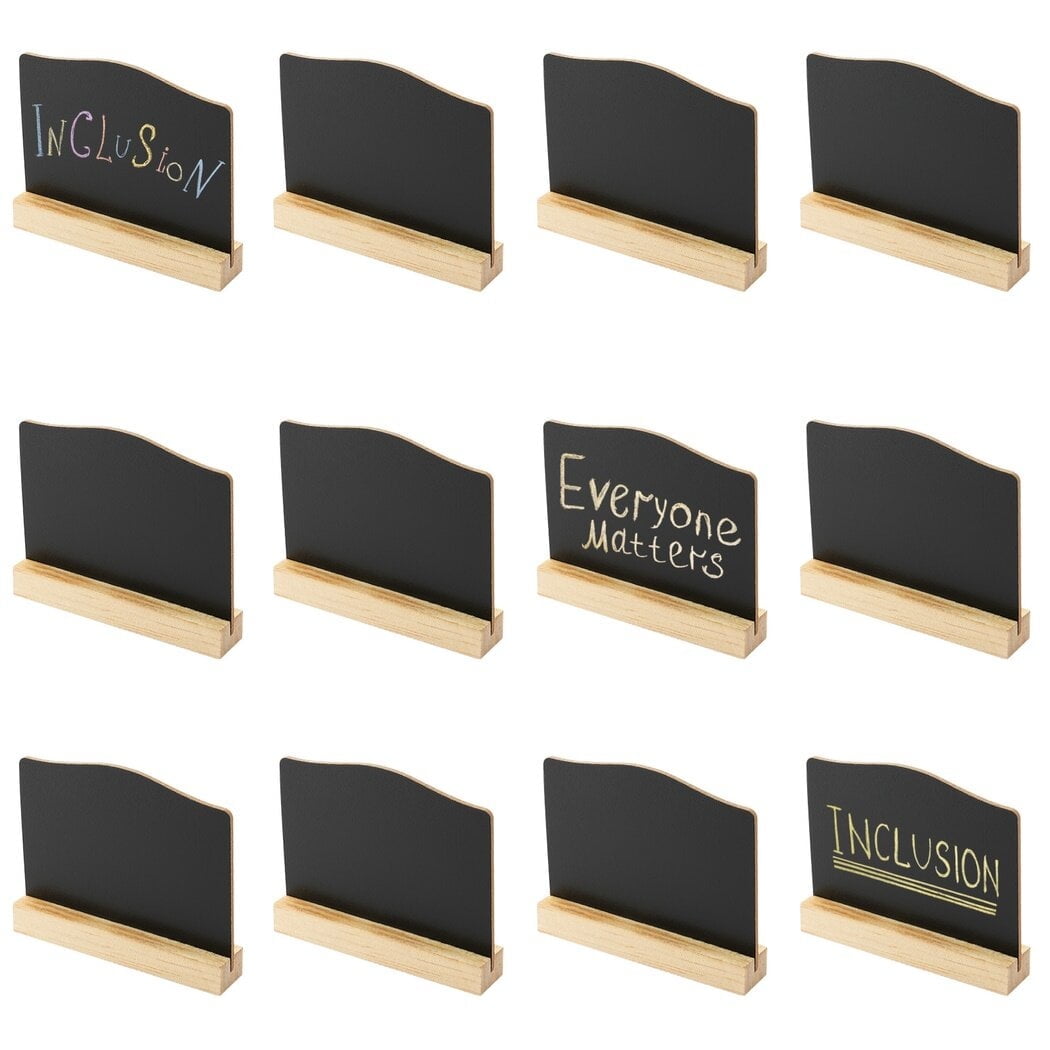 Mini letreros de pizarra, 12 unidades, letreros con mensajes y números ...