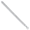 14k White Gold 9mm Solid Triple Link 7.5 Inch Charm Bracelet Link Charm ...