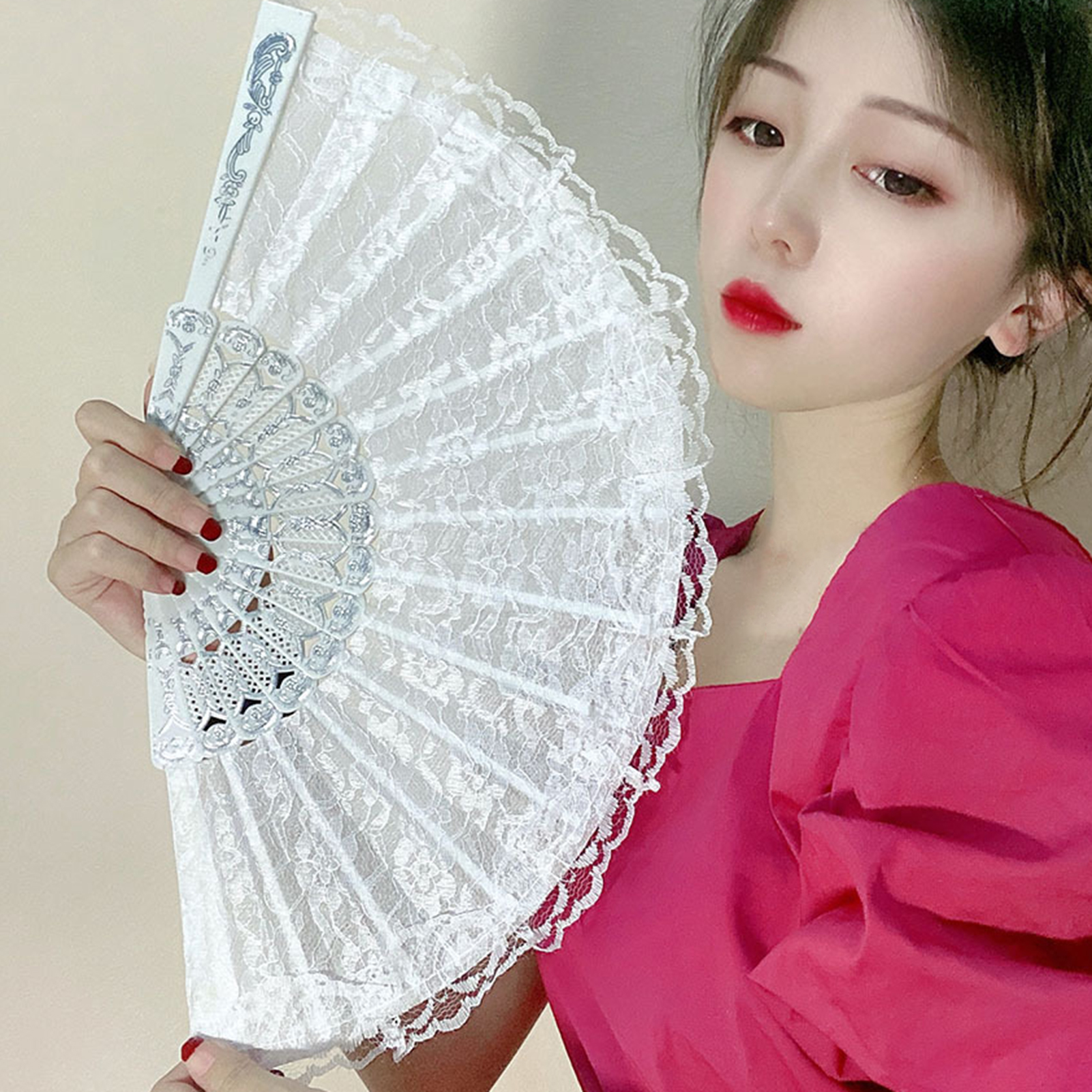 Smooth-Opening Folding Fan with Double-Sided Plastic Fan-Bone ...