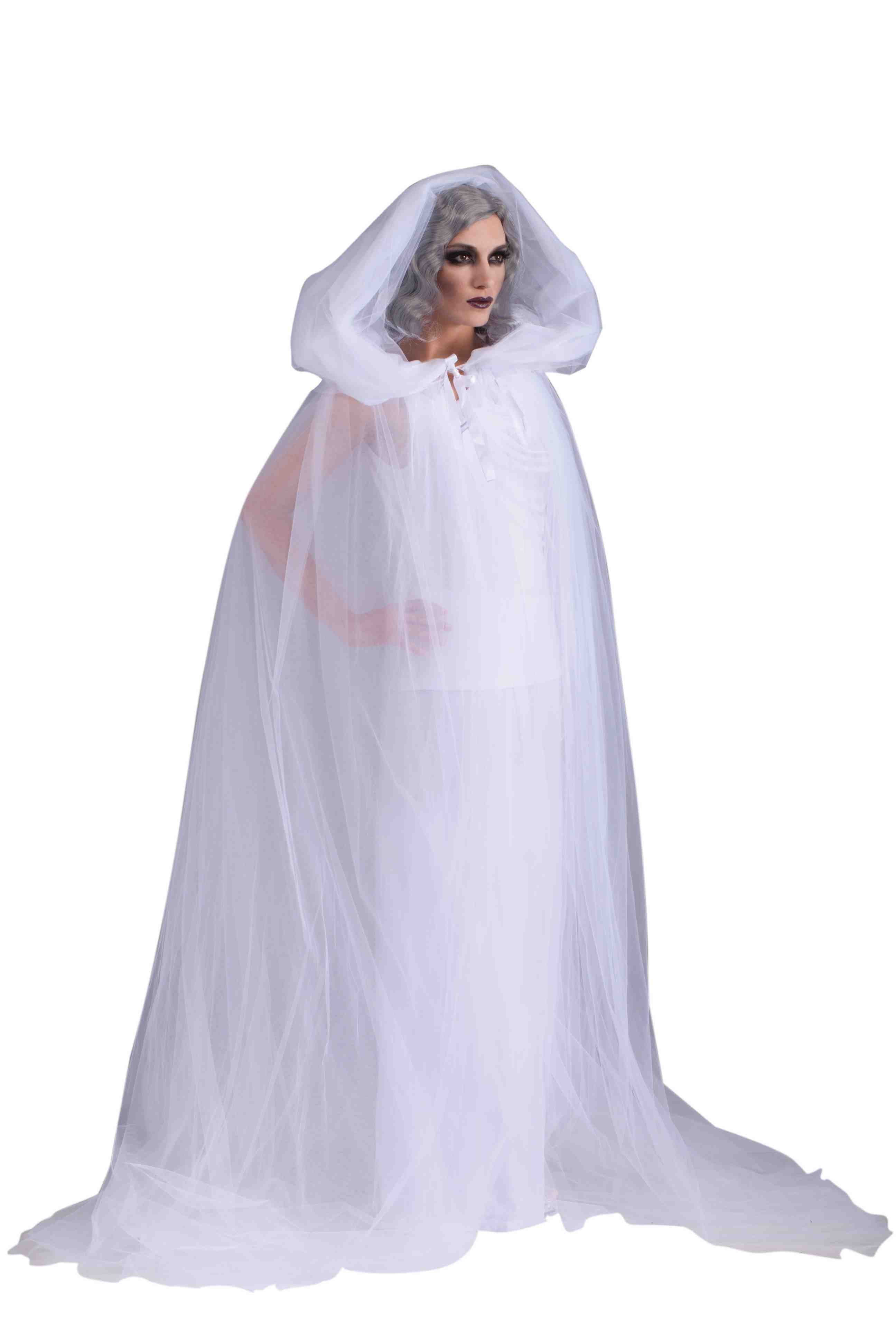 Ghostly Adult Female Costume White Robe With Hood One Size Fits Most ...