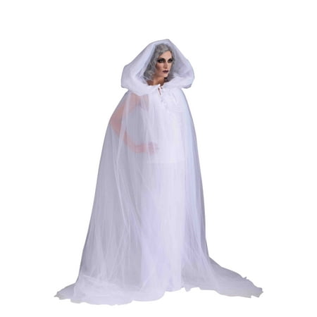 Ghostly Adult Female Costume White Robe With Hood One Size Fits Most ...