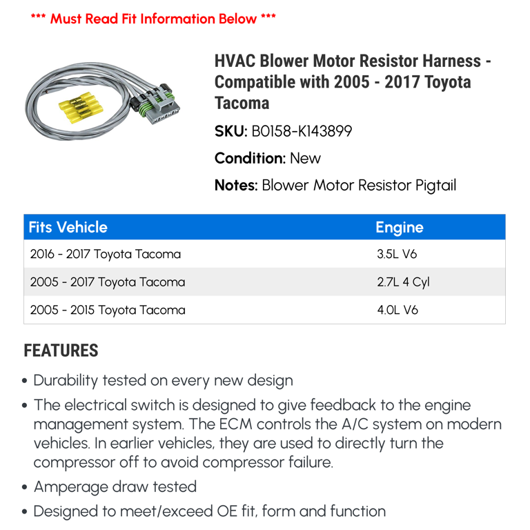 Blower Speed Control Module Replacement HVAC Fan Blower Motor Resistor ...