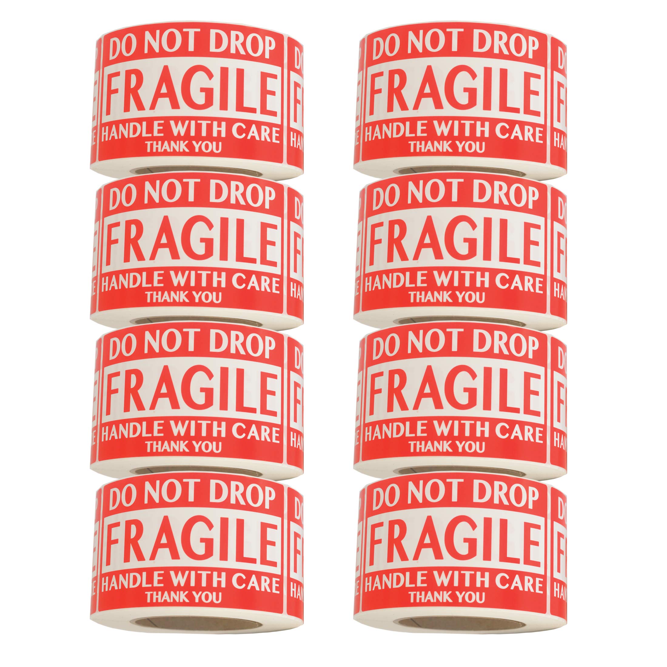 Infi-Touch Red "Fragile Do Not Drop Handle with Care 2 x 3 Semi-Gloss ...