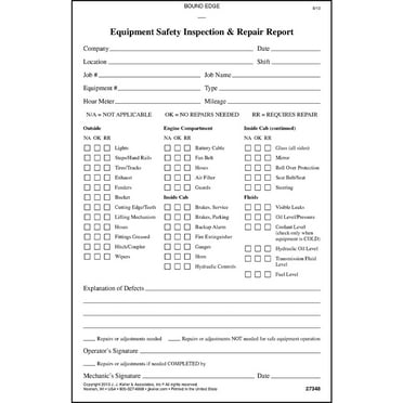 Refuse Truck Driver's Vehicle Inspection Report Book 5-pk. - 2-Ply ...