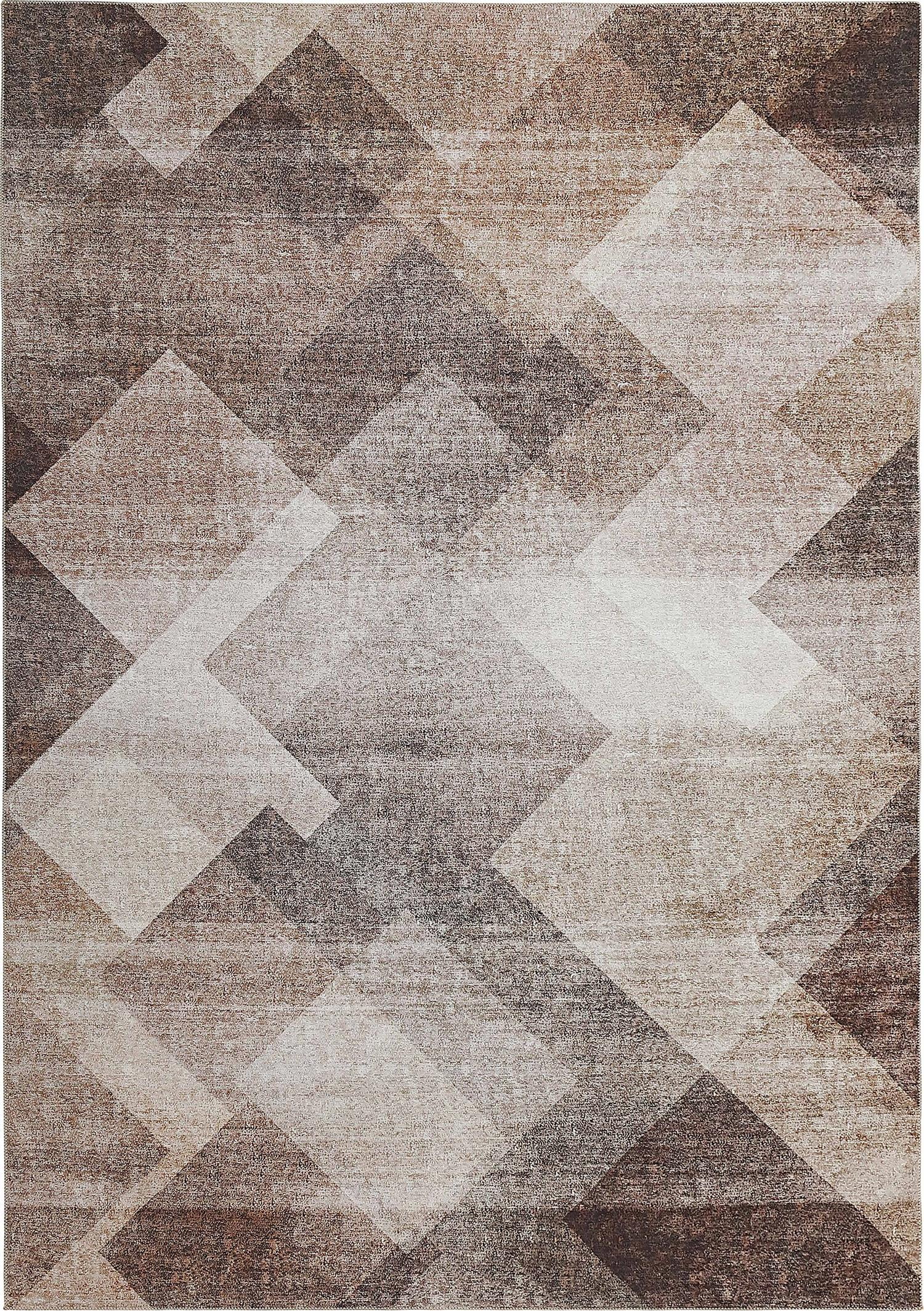 Rug Branch Contemporary Geometric Brown Beige Indoor Area Rug - 5x7 ...