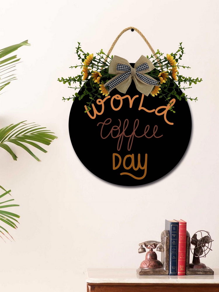 Eveokoki World Coffee Day Sign Rustic Wood Coffee Sign Farmhouse Coffee ...