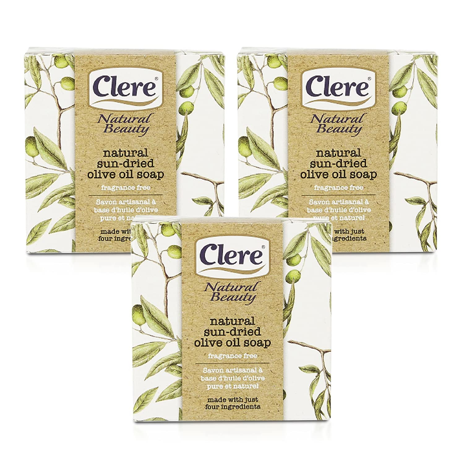 Click here for Clere Natural Olive Oil Soap Bar 200g - Pack Of 3... prices