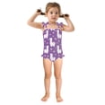 Alpaca Love Pattern Girls' One-Piece Swimsuit Bowknot Tie Shoulder ...