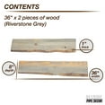 PIPE DECOR 36 in. Live Edge Wood Shelf Riverstone Grey 2 Pack (Wood ...