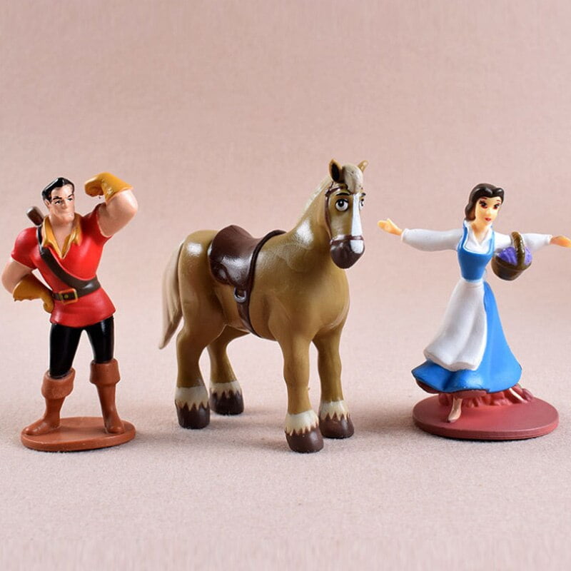 6Pcs Set Disney Movie Anime Beauty And The Beast Cartoon Model Action Figure Mini Decoration Collection Figurine Toys Gift Walmart