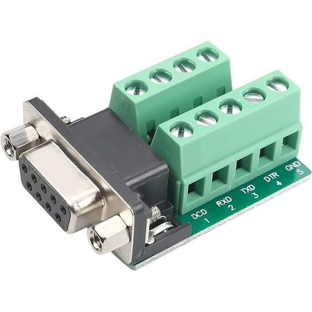 Fielect D-sub DB9 Breakout Board Connector 9 Pin 2-Row Female Port Solderless Terminal Adapter ...