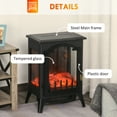 "HOMCOM Portable Indoor Fake 23"" Electric Fireplace Heater, LED Flames ...