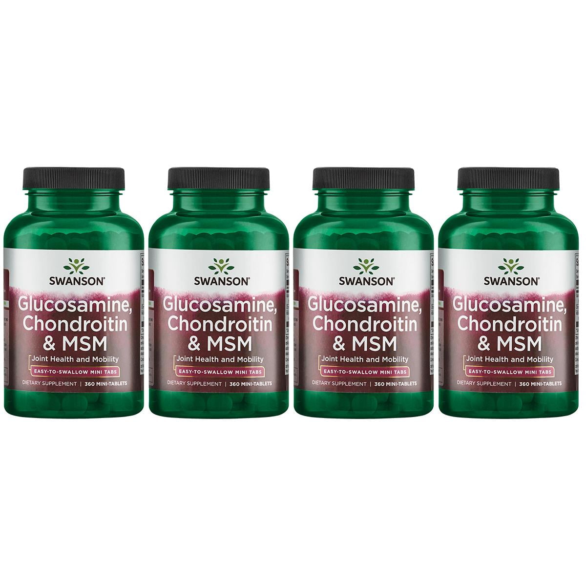 Swanson Glucosamine, Chondroitin & Msm - Mini Tabs 360 Tabs 4 Pack - Walmart.com