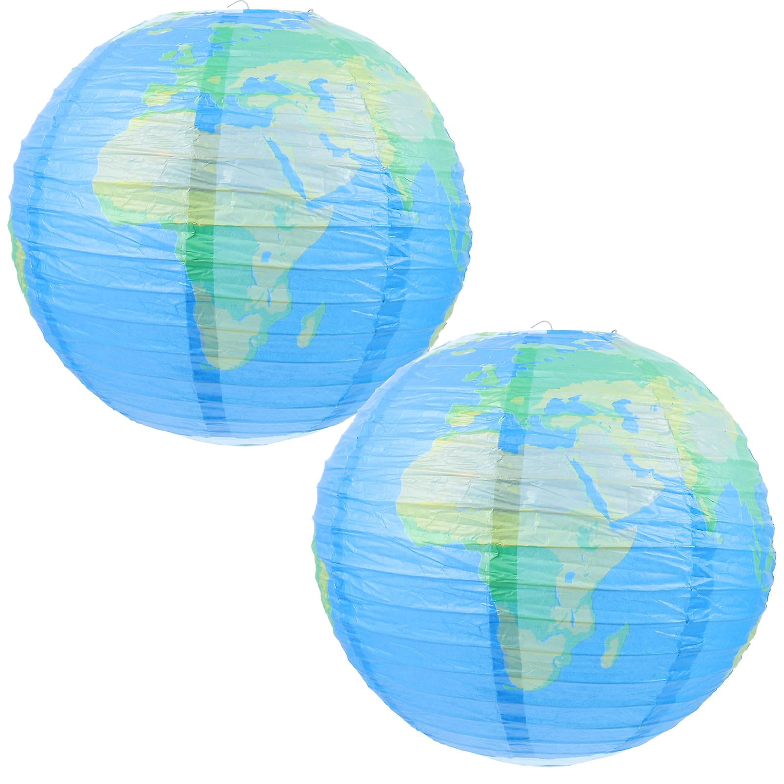 3pcs Earth Shaped Paper Lanterns Large Paper Lantern Diy Globe Paper ...