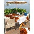 Orange Gold Flower Rectangle Outdoor Tablecloth with Umbrella Hole ...