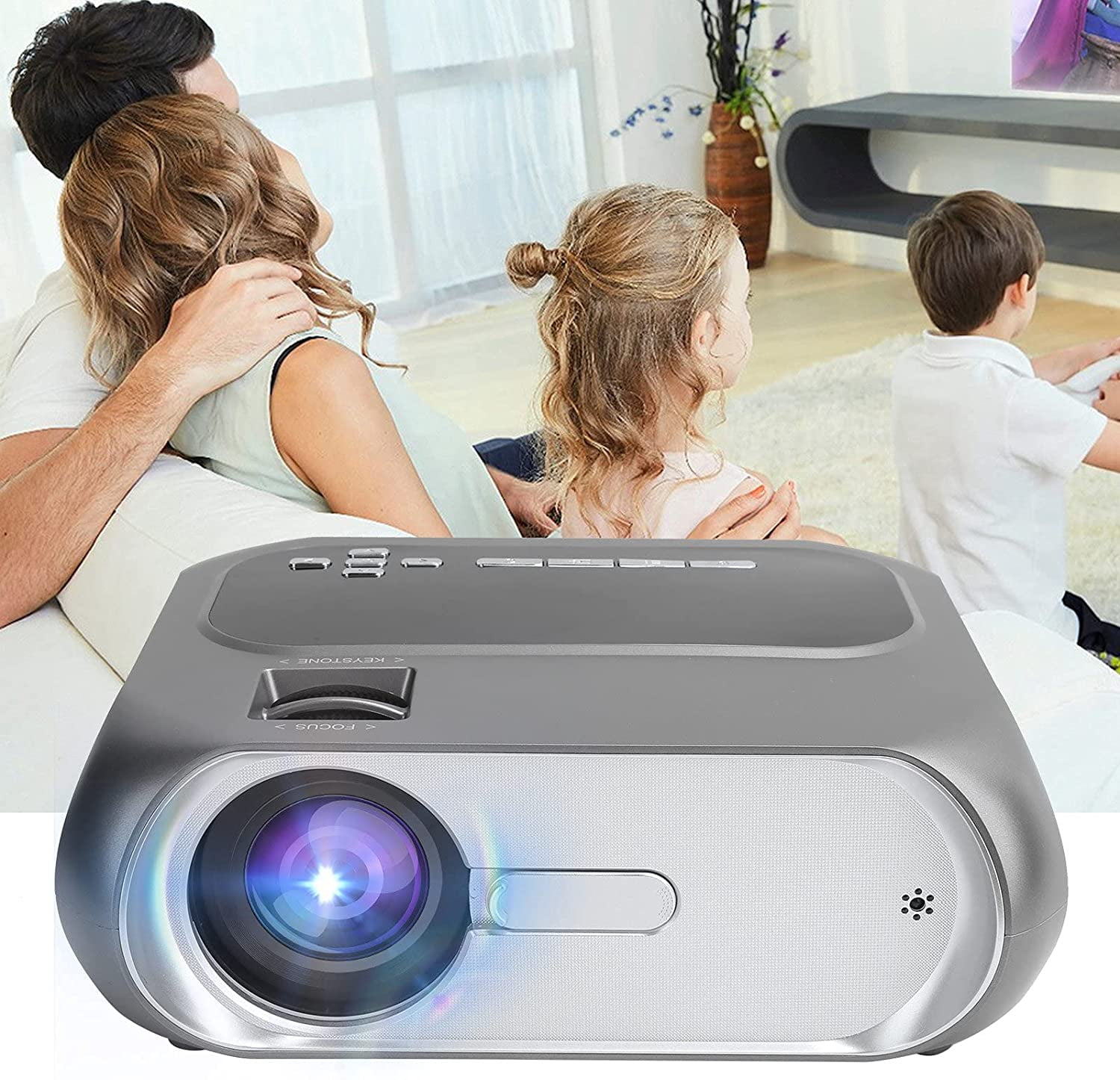 Outdoor Video Projector, Mini Projector Long Projection Distance Clear ...