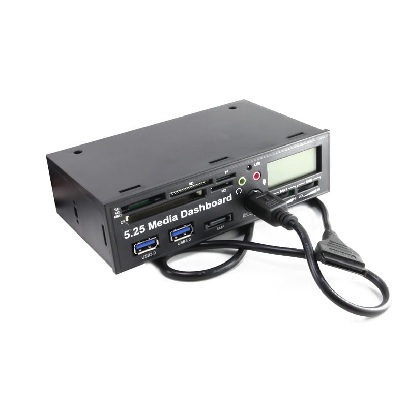 axGear 5.25 Inch Multifunction Front Panel MicroSD CF Card Reader USB 3 ...