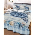 Blue Turtle Coastal Quilts Bedding Set Queen Size Summer Starfish Beach ...