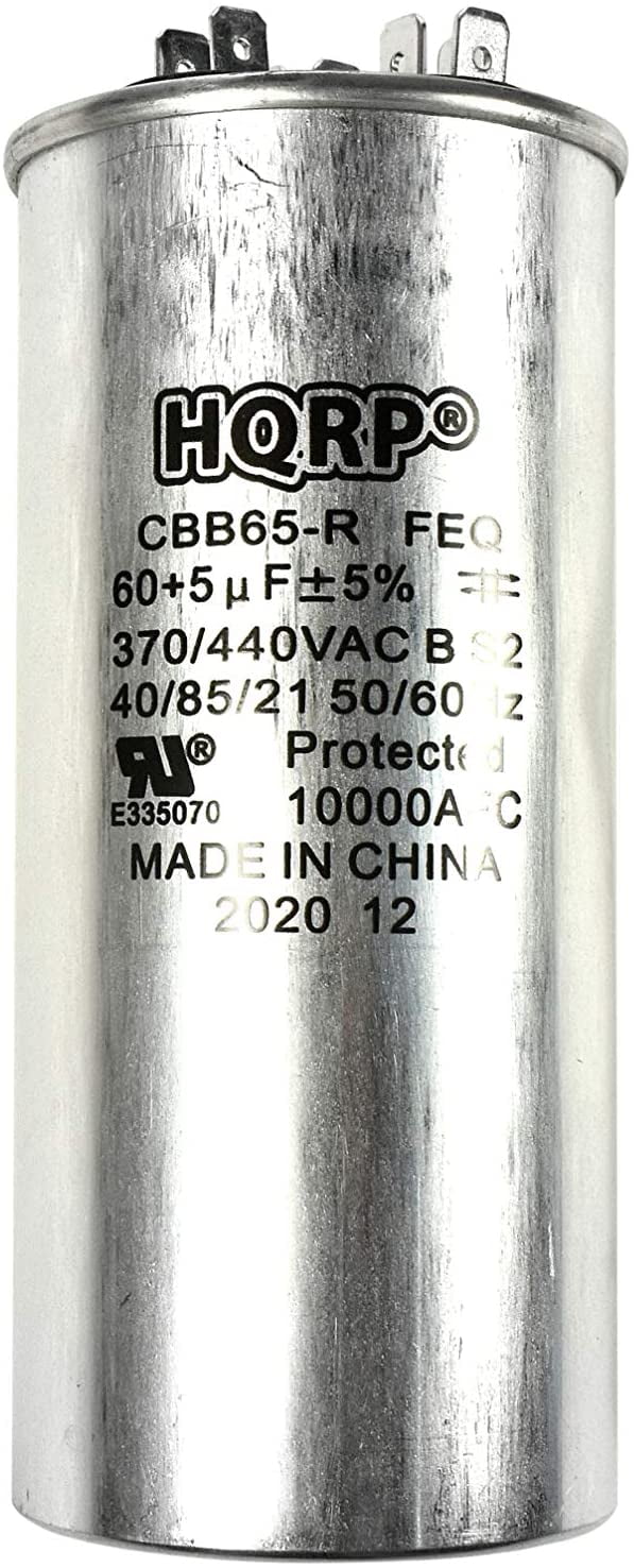 HQRP 60uf 5uf 370V-440V Run Capacitor AC Electric Motor Start HVAC Blower Compressor Pump ...