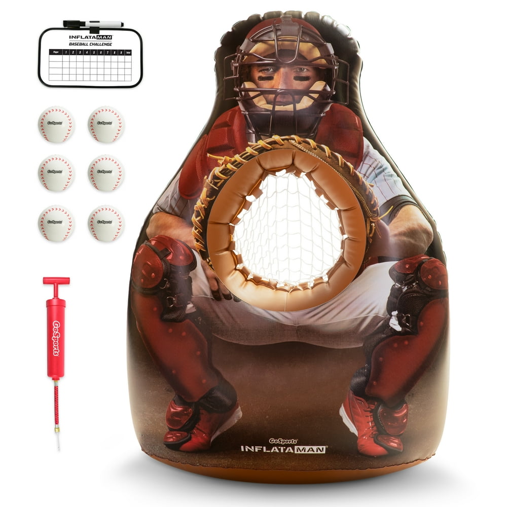 GoSports Inflataman Baseball Toss Challenge | Inflatable Catcher Strike ...