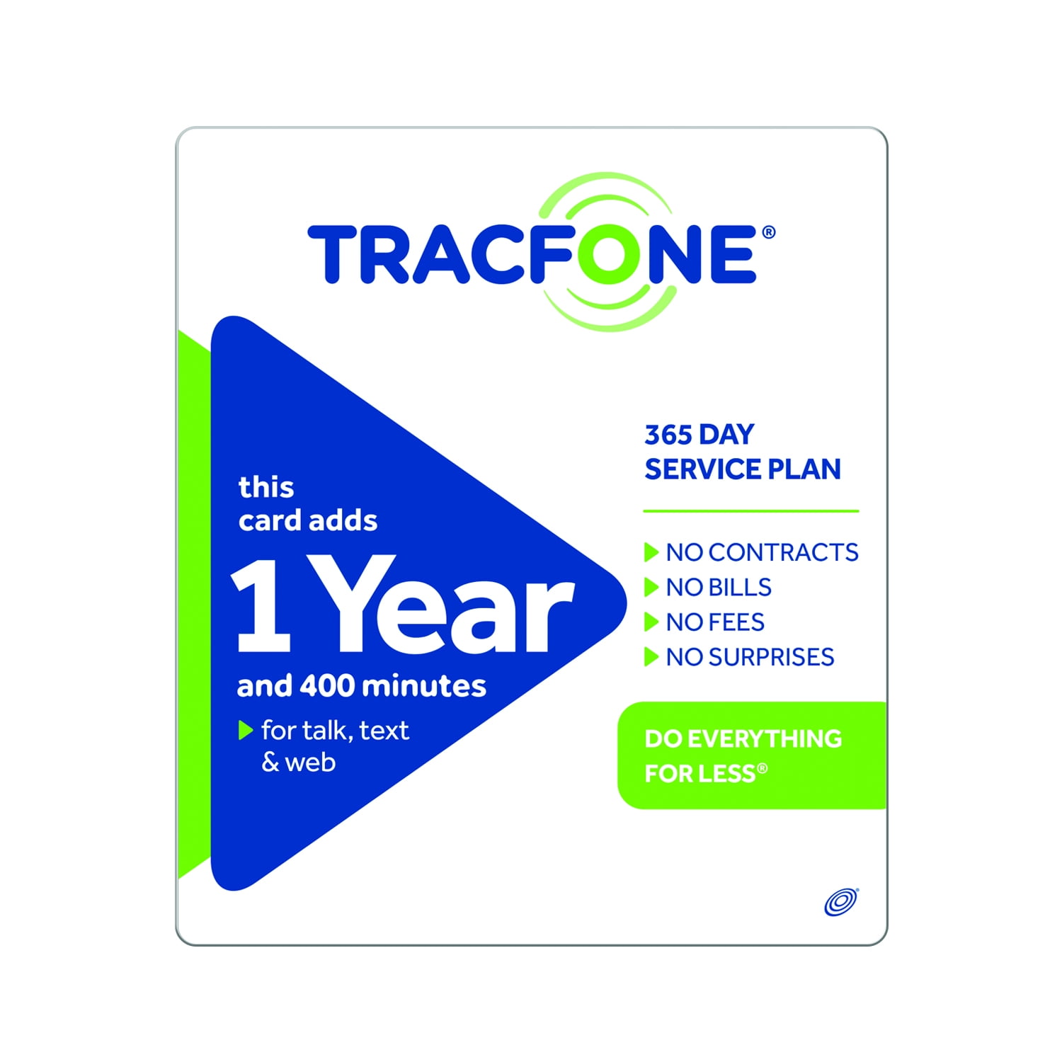 Tracfone $99.99 Basic Phone 400 minutes 1-Year Prepaid Plan e-PIN Top ...