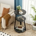 Biemlerfn End Side Table, Round Sofa Table with Metal Frame, 3-Tier ...
