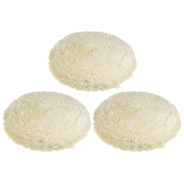 LotFancy 6 in 3 Wool Polishing Pads and 1 Hook and Loop Backing Pad Kit ...