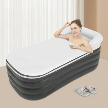 KAERMU Foldable Portable Inflatable Bathtub, Soft Backrest, Zipper ...