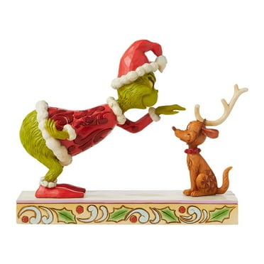 Enesco Grinch by Jim Shore, Grinch and Max Wrapped in Lights, Resin ...